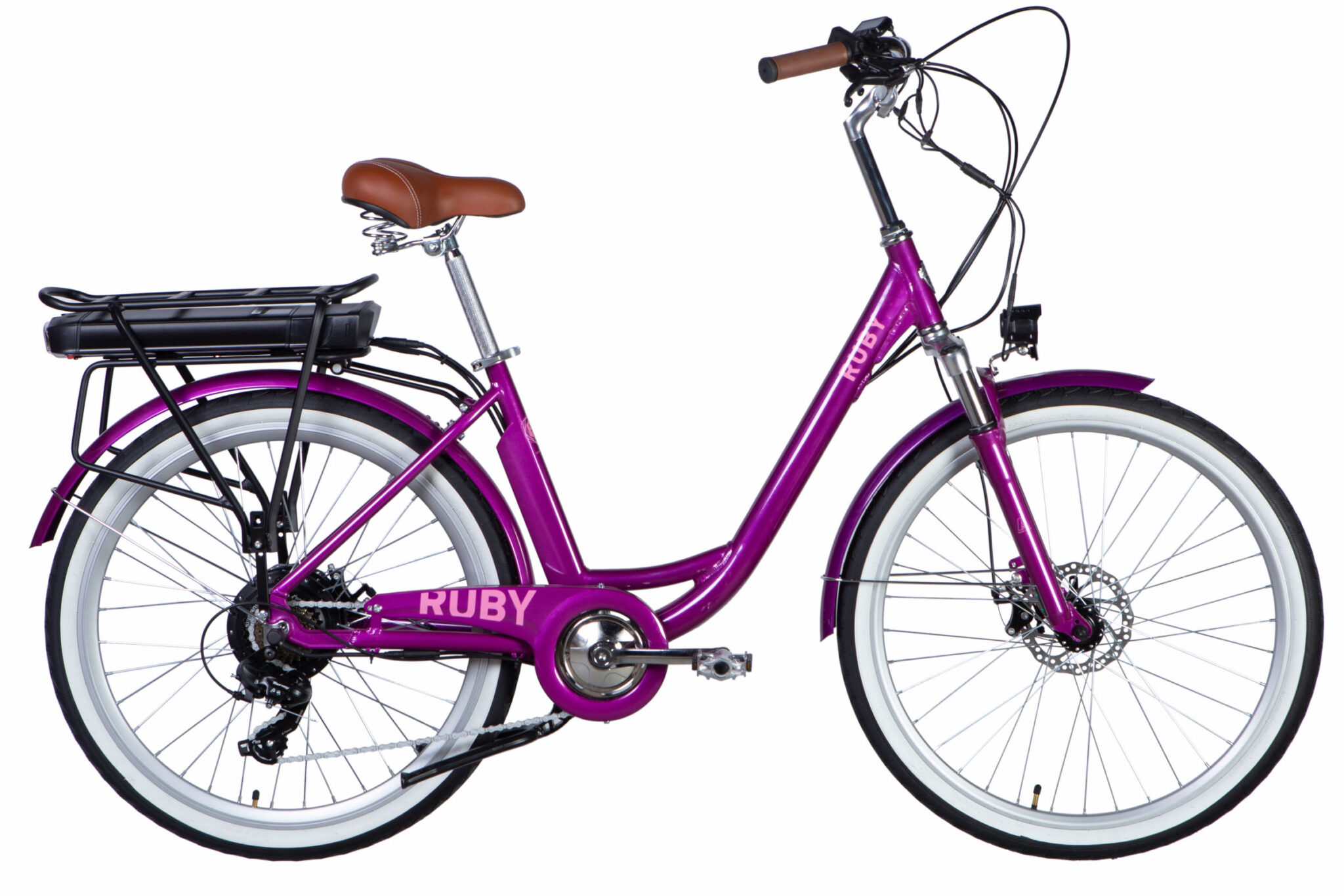 Bicicleta electrică Ruby, Aluminium, 26", 7 viteze, 150-175 cm, 250V ...